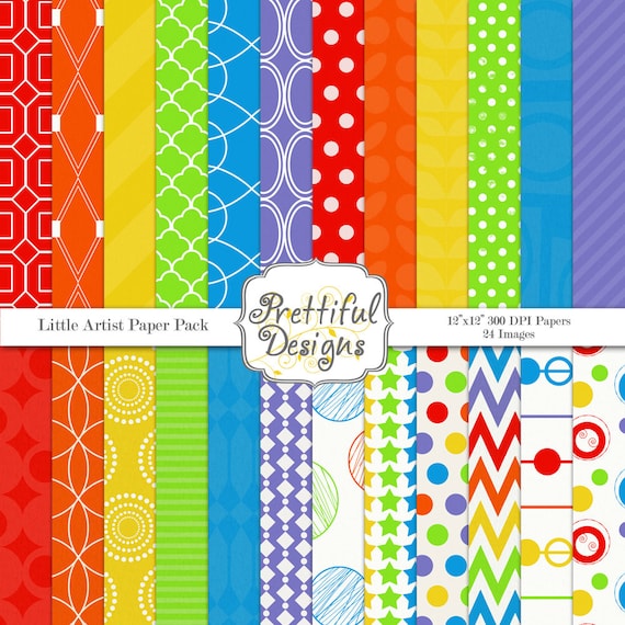 Rainbow Digital Paper Rainbows Scrapbook Paper by Prettiful Designs ...