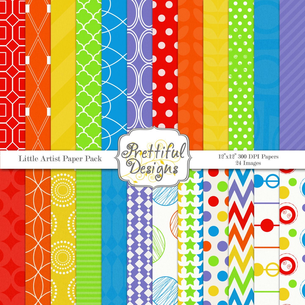 Rainbow Digital Paper Rainbows Scrapbook Paper - Etsy