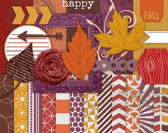 Fall Digital Paper Pack: autumn Linen Textured - Etsy