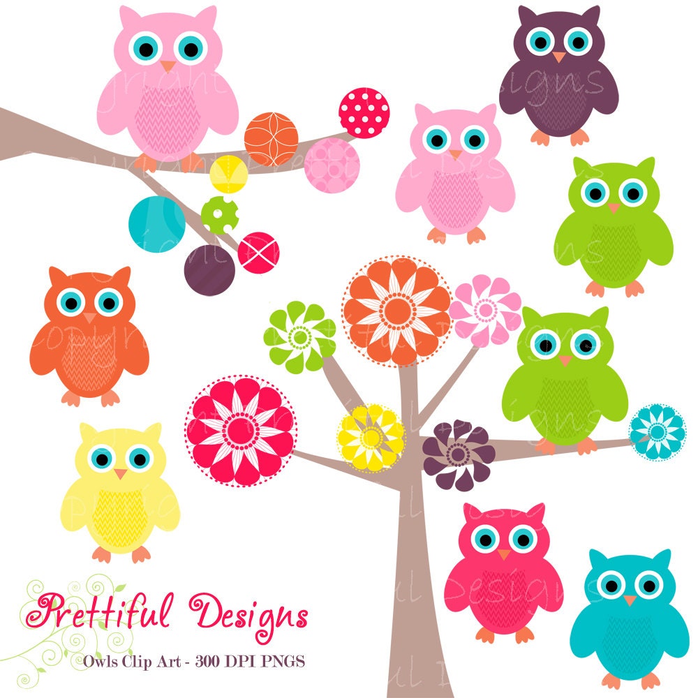Digital Scrapbook Kit With Papers Frames Owls and Clip Art - Etsy