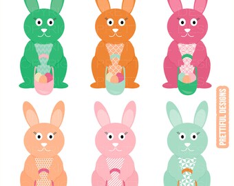 Bunnies Clip Art, Watercolor Bunnies Painted by Hand, Rabbits Clip Art ...