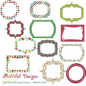 Christmas Digital Scrapbook Kit With Papers Frames and Clip - Etsy
