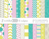 Digital Scrapbooking Printable Paper Pack Commercial Use OK Beach Party ...