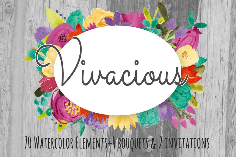 Watercolor Flower Clip Art Commercial Use 70 Individual - Etsy