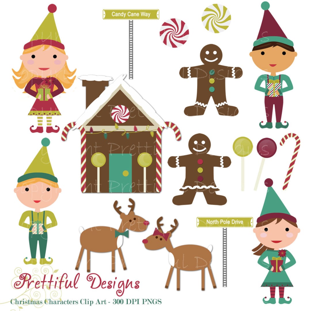 Christmas Elves Clip Art Elf, Elves, Gingerbread, Reindeer Personal or ...