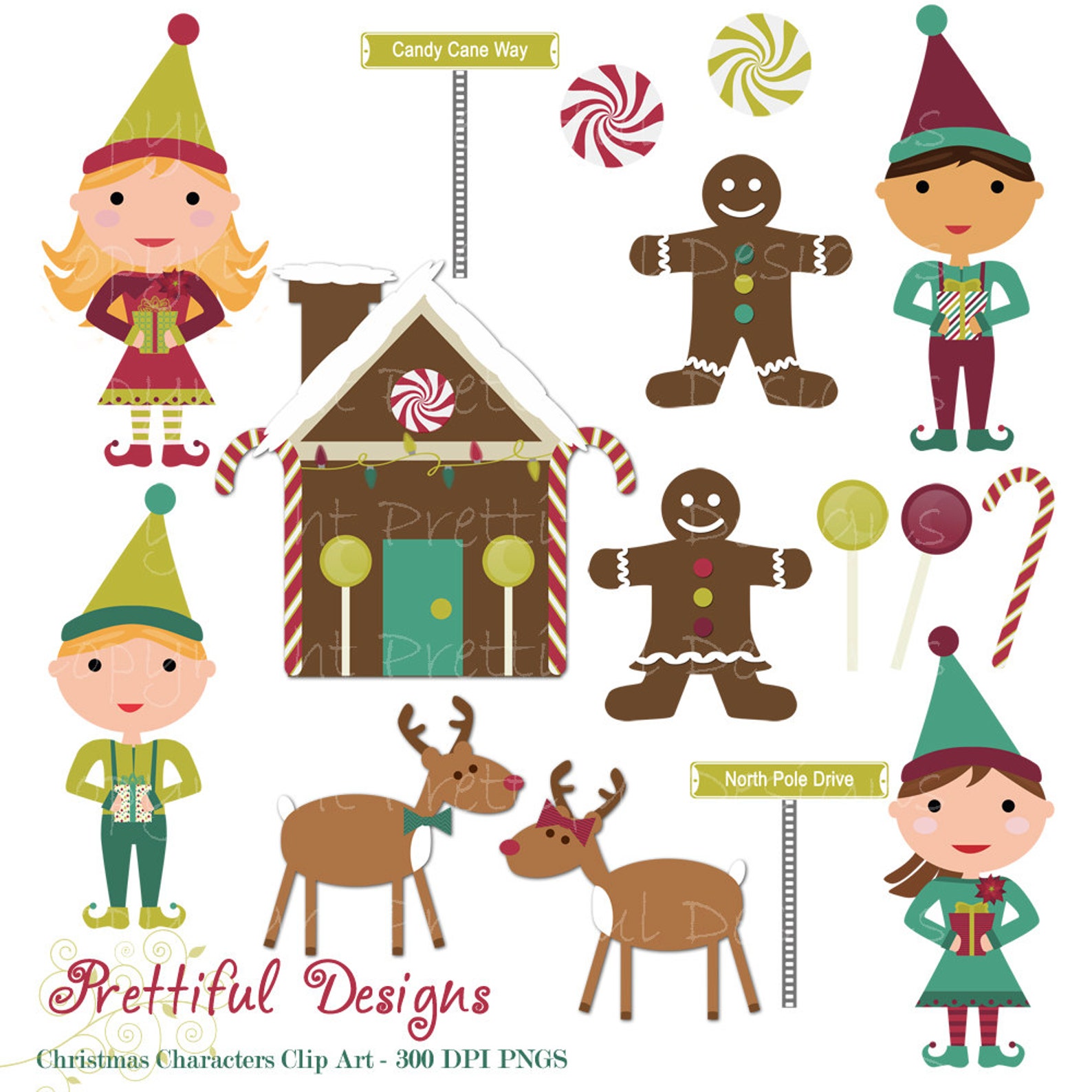 Christmas Elves Clip Art Elf, Elves, Gingerbread, Reindeer Personal or ...