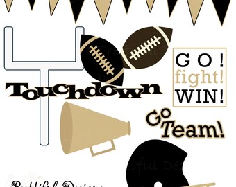 Football Clip Art Personal or Commercial Use Purple and | Etsy