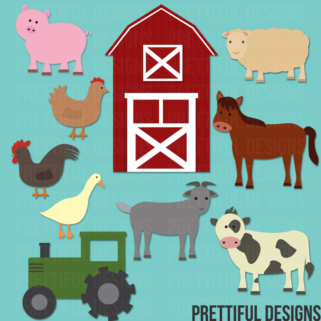 Farm Animal Clip Art Farm Clipart Commercial Use - Etsy