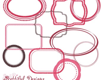 Valentine Frame Digital Clipart I Love You Digital Frame Pink Frame ...