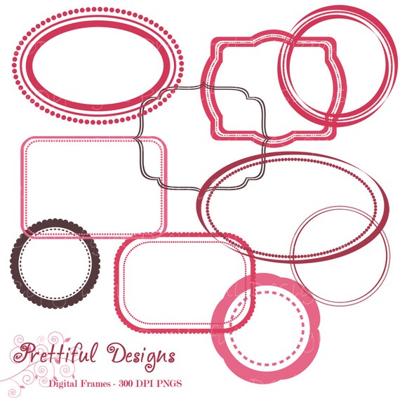 Digital Frames Clip Art Valentine Colors by Prettiful Designs | Catch ...