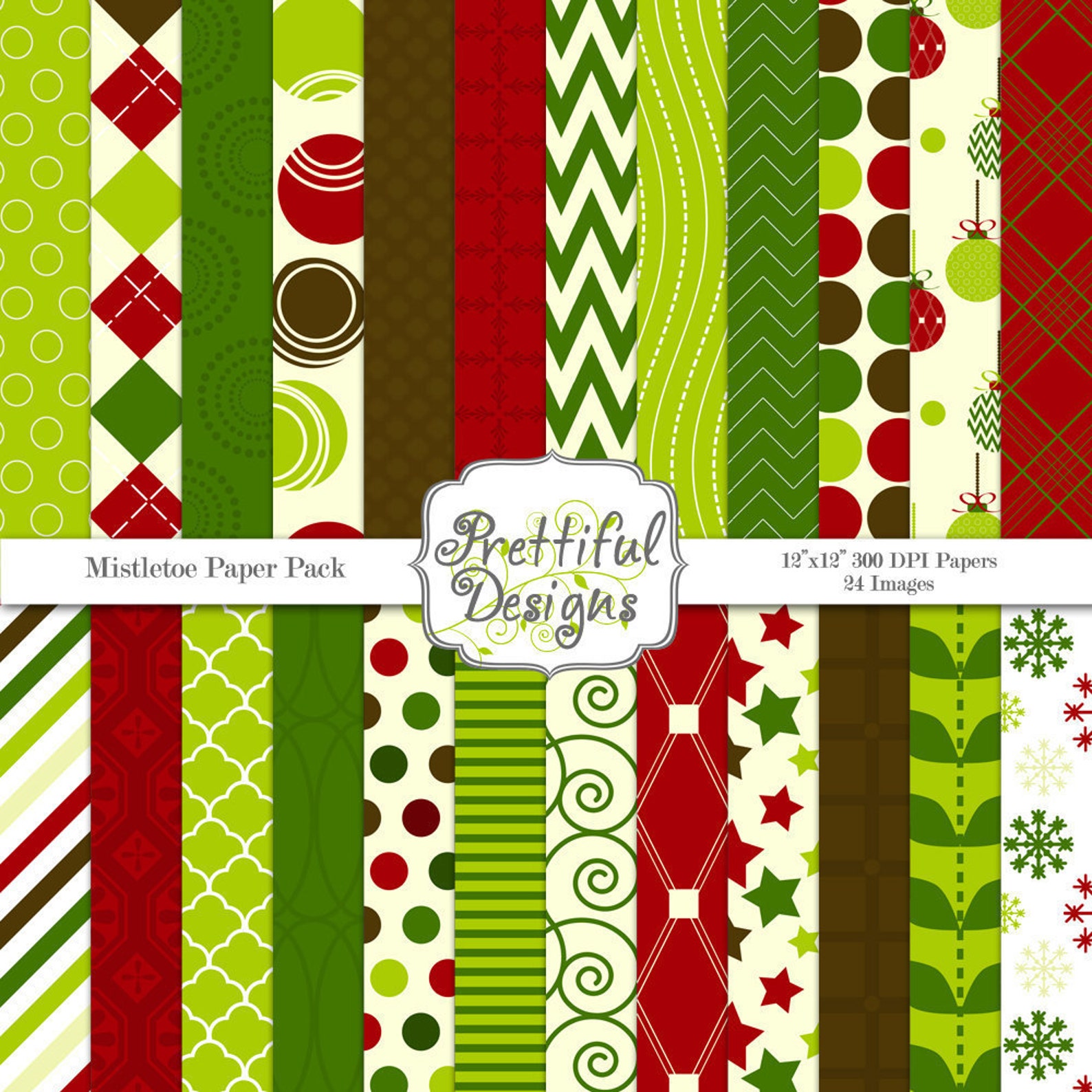 Christmas Digital Scrapbook Background Papers - Etsy