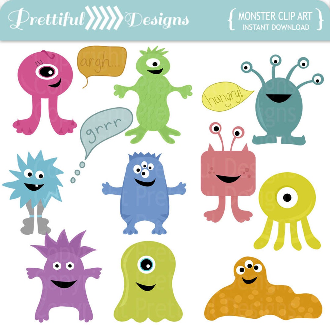 Monster Clip Art - Etsy