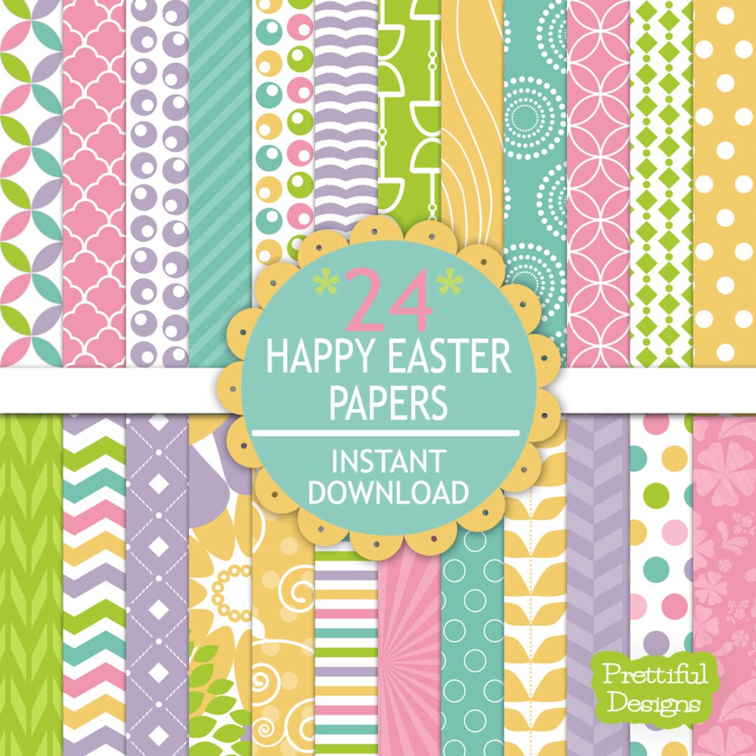 Easter Digital Paper Digital Scrapbook Printable Pattern Paper Pack ...