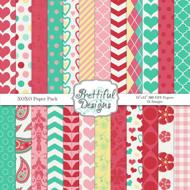 Valentine Digital Papers Commercial Use Digital Paper Pack - Etsy