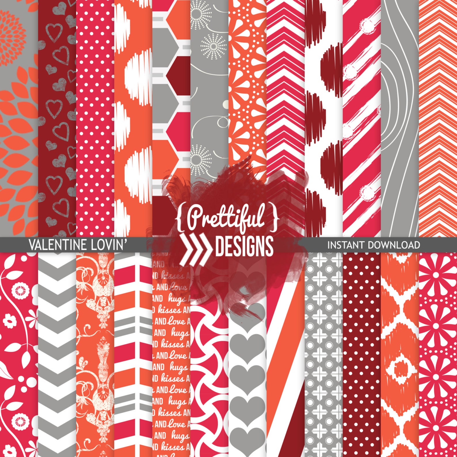 Digital Valentine Paper Pack Personal and Commercial Use Valentine ...