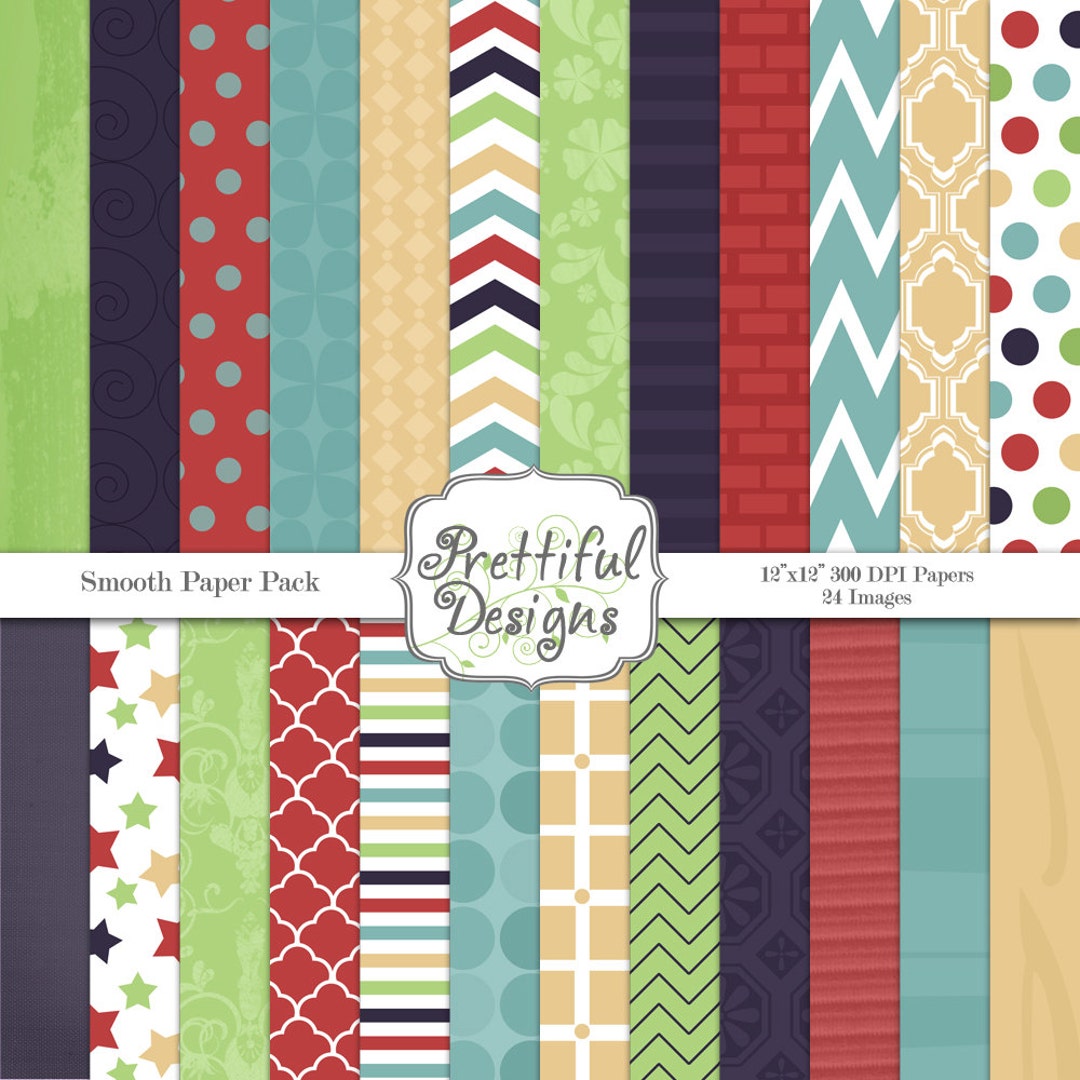 Digital Paper Pack Navy Yellow Blue Green Personal and Commercial Use ...