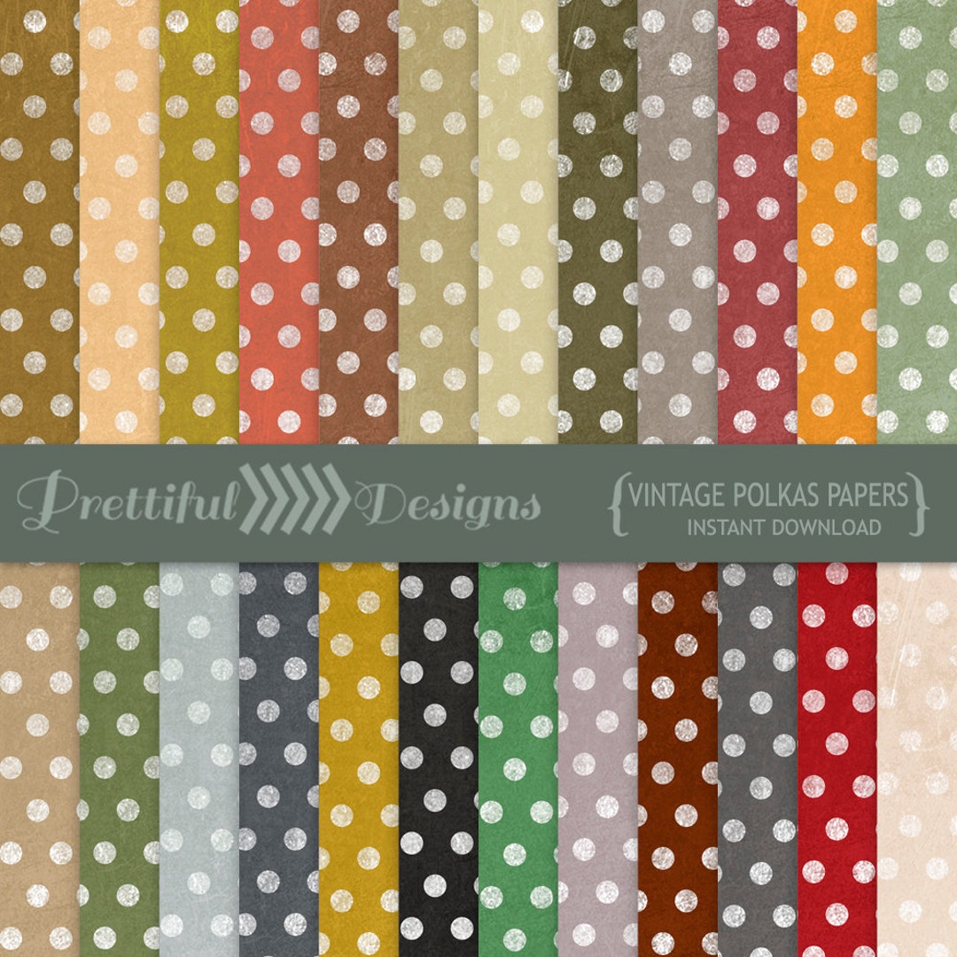 Digital Paper Pack Vintage Earth Tone Polka Dot Grunge Texture - Etsy
