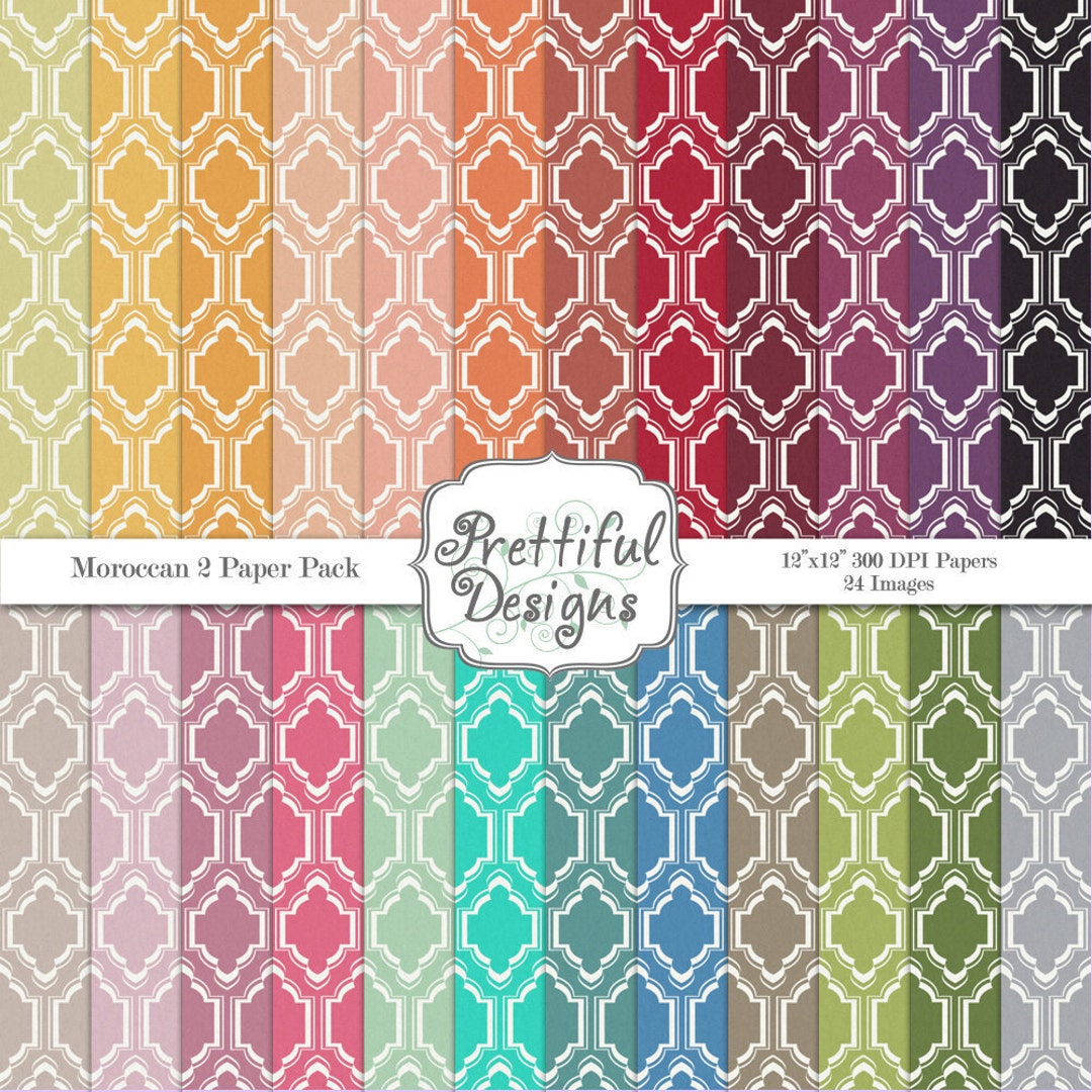 Moroccan Digital Paper Background Scrapbooking Printable Paper Pack ...