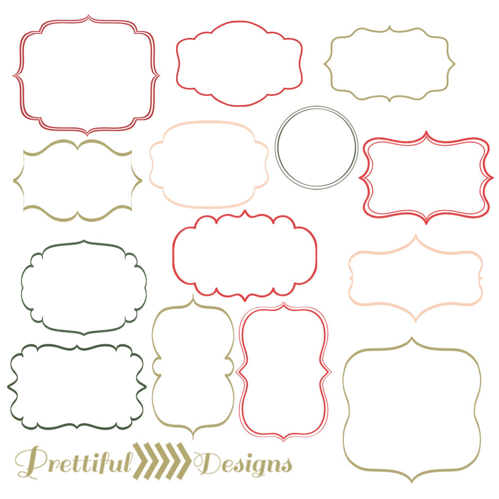 Digital Frames Clip Art Transparent Commercial Use 14 Border DIY ...