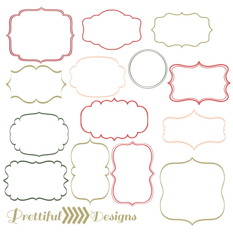 Digital Frames Clip Art Transparent Commercial Use 14 Border DIY ...