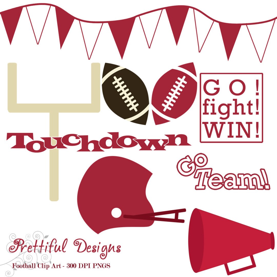 Football Clip Art Football Goal Post Helmet Commercial Use Crimson and ...