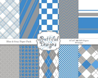 Digital Paper Pack Sports Team Color Blue and Yellow | Etsy
