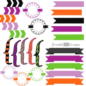 Halloween Kit Commercial Use Digital Scrapbook Kit Clipart Invitations ...