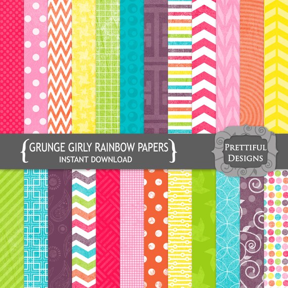 Digital Rainbow Paper Pack Personal and Commercial Use | Etsy