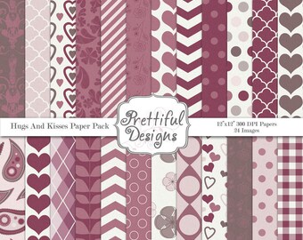 Valentine Digital Papers Commercial Use Digital Paper Pack | Etsy