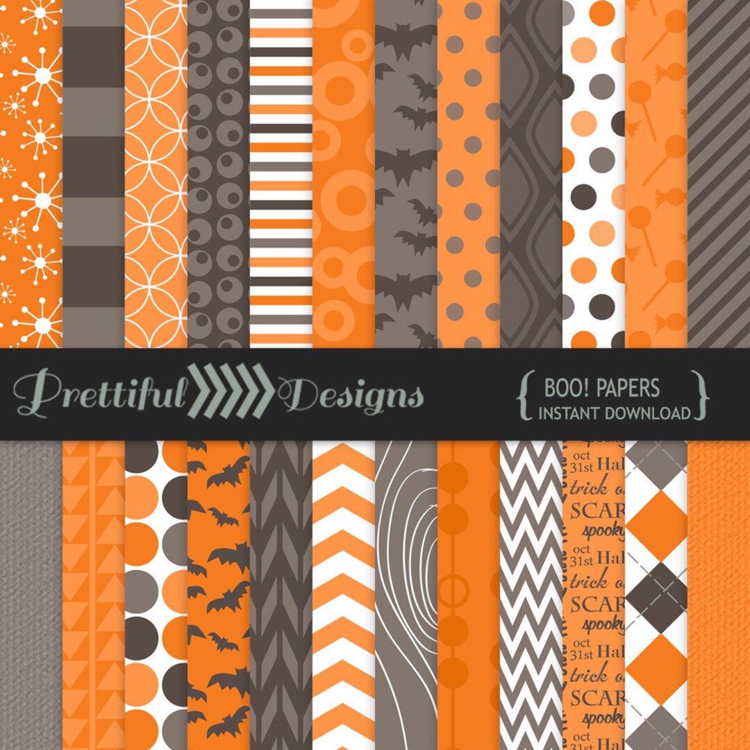 Halloween Digital Paper Pack Boo - Etsy