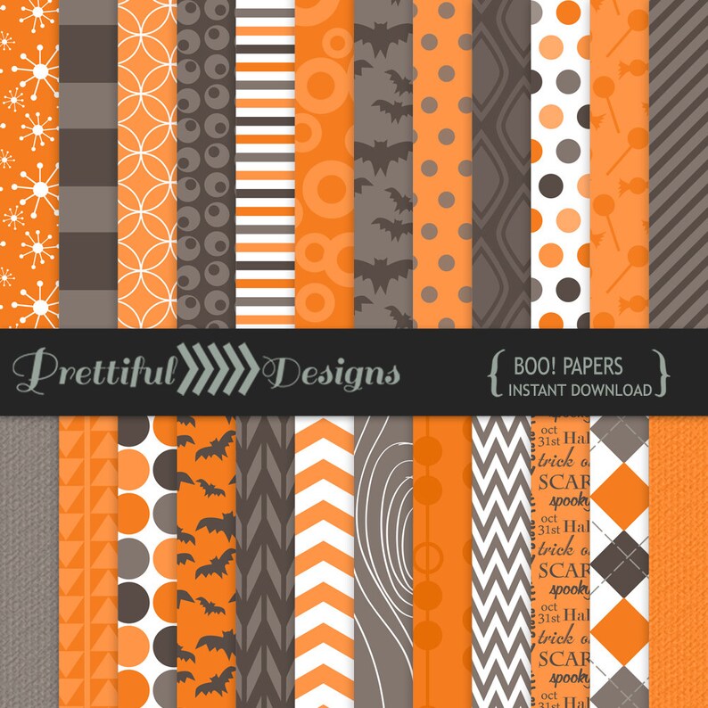 Halloween Digital Paper Pack Boo - Etsy
