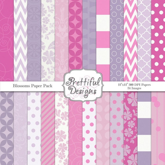 Pink and Purple Digital Paper Pack by Prettiful Designs | Catch My Party