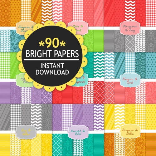 Yellow and Blue Sports Team Digital Scrapbook Paper | Etsy