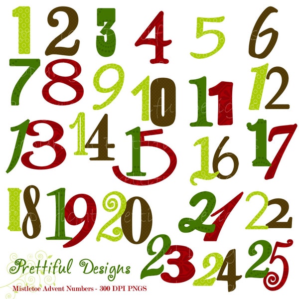 Advent Numbers - Etsy