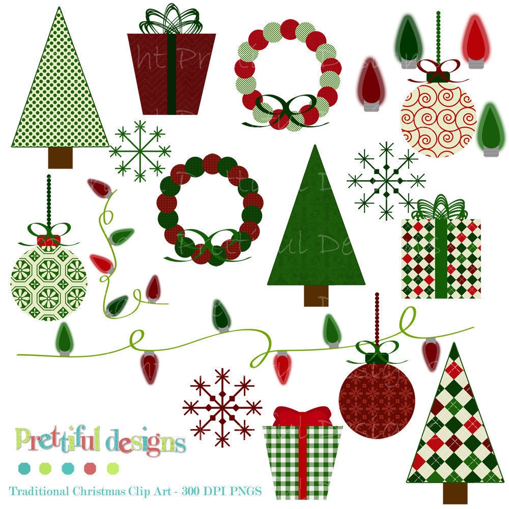 Traditional Christmas Clip Art Personal or Commercial Use - Etsy