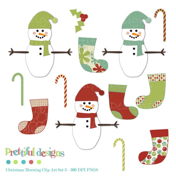 Snowmen Christmas Clip Art Commercial Use Christmas Morning Set 3 by ...
