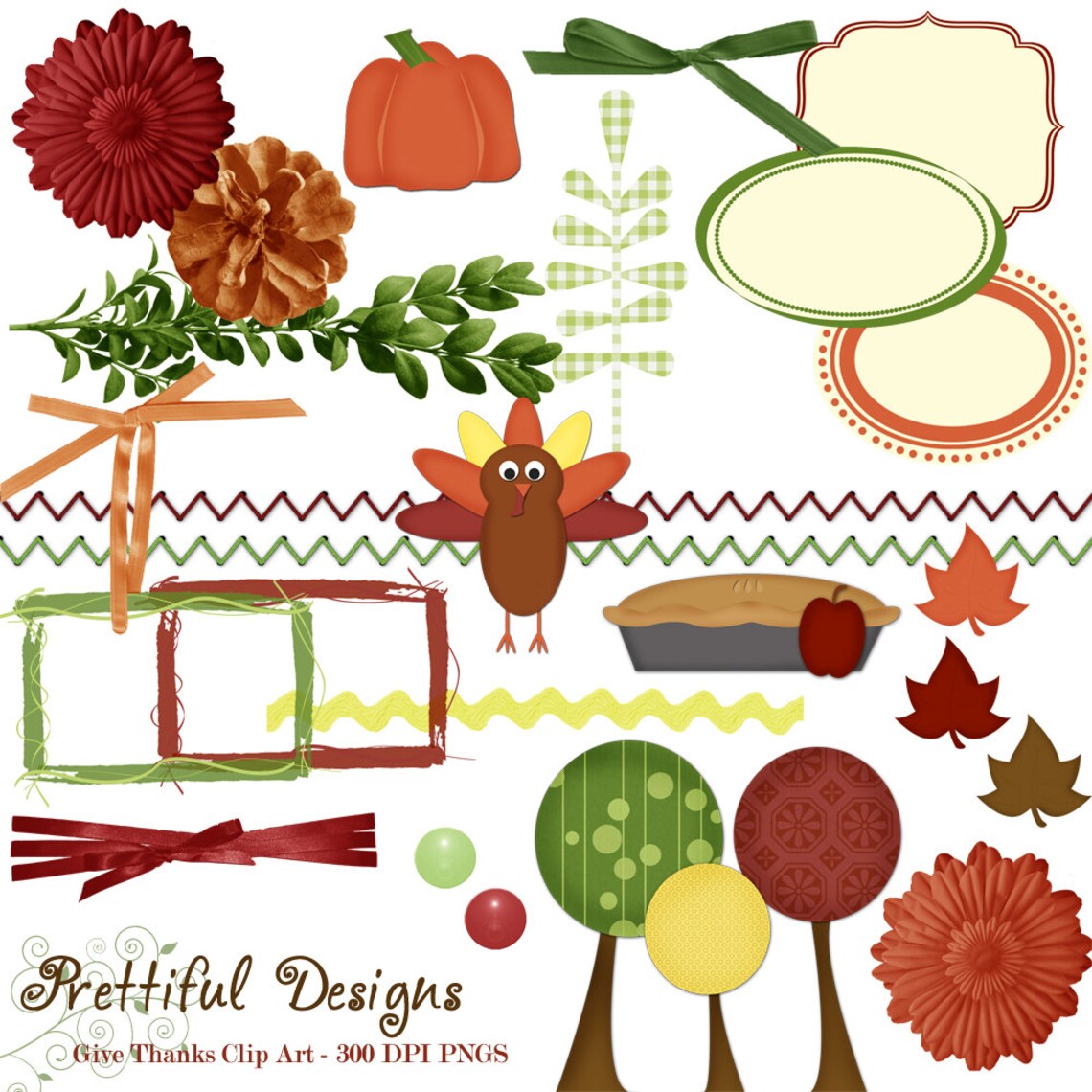 Thanksgiving Digital Scrapbooking Kit With Papers Elements - Etsy