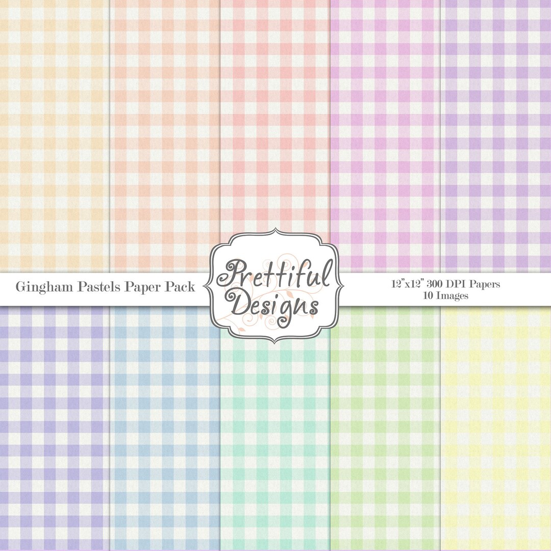 Pastel Gingham Digital Paper Pack Commercial Use - Etsy