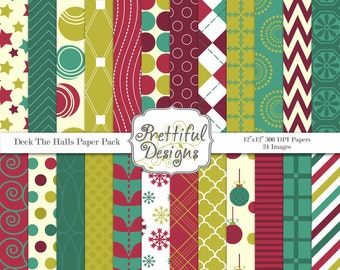 Digital Paper Pack Chevron Polka Dot Stripes Scrapbook Papers | Etsy