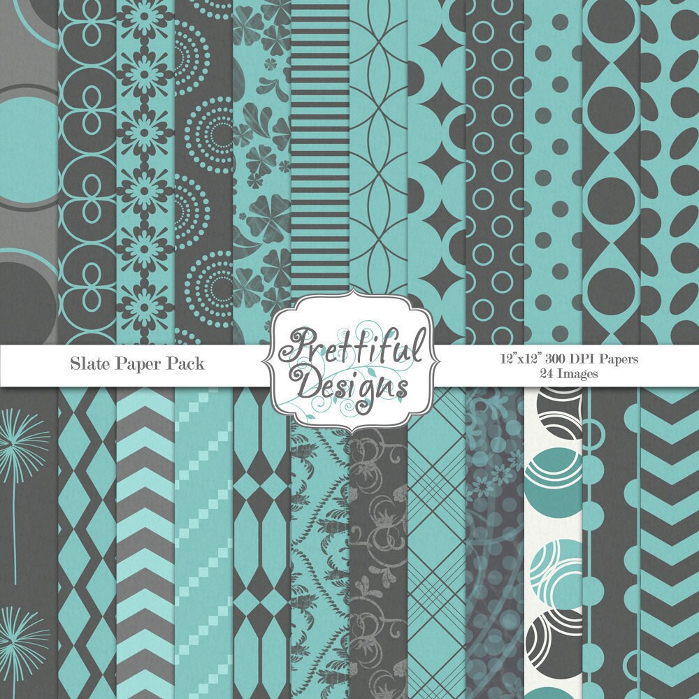 Blue and Gray Commercial Use Digital Paper Digital Backgrounds - Etsy