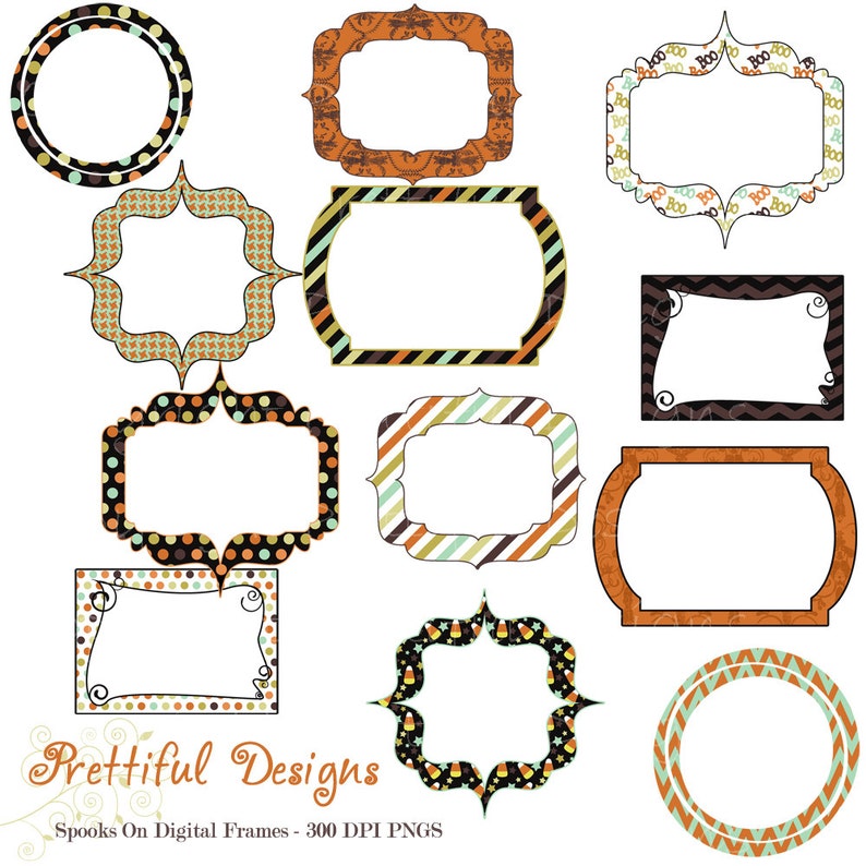 Halloween Digital Frames for Personal or Commercial Use Spooks On - Etsy