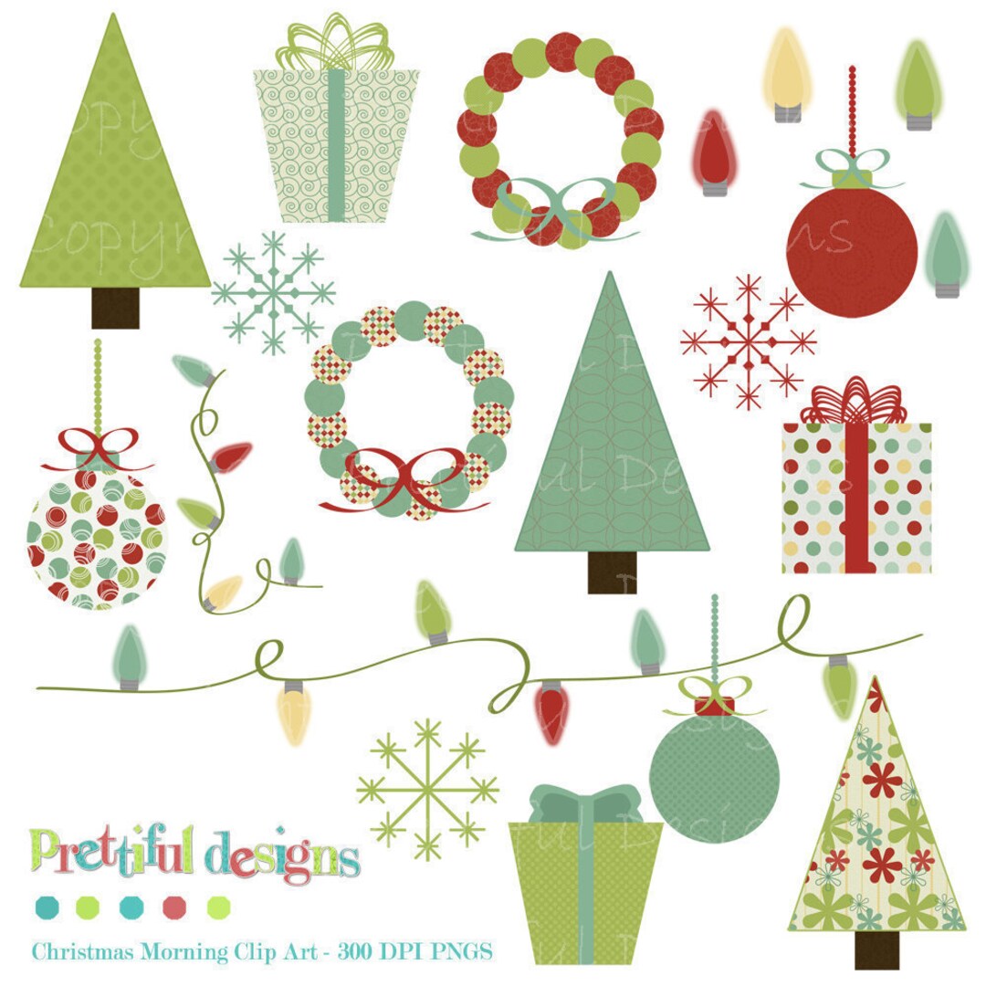 Christmas Clip Art - Personal or Commercial Use - Christmas Morning - Etsy
