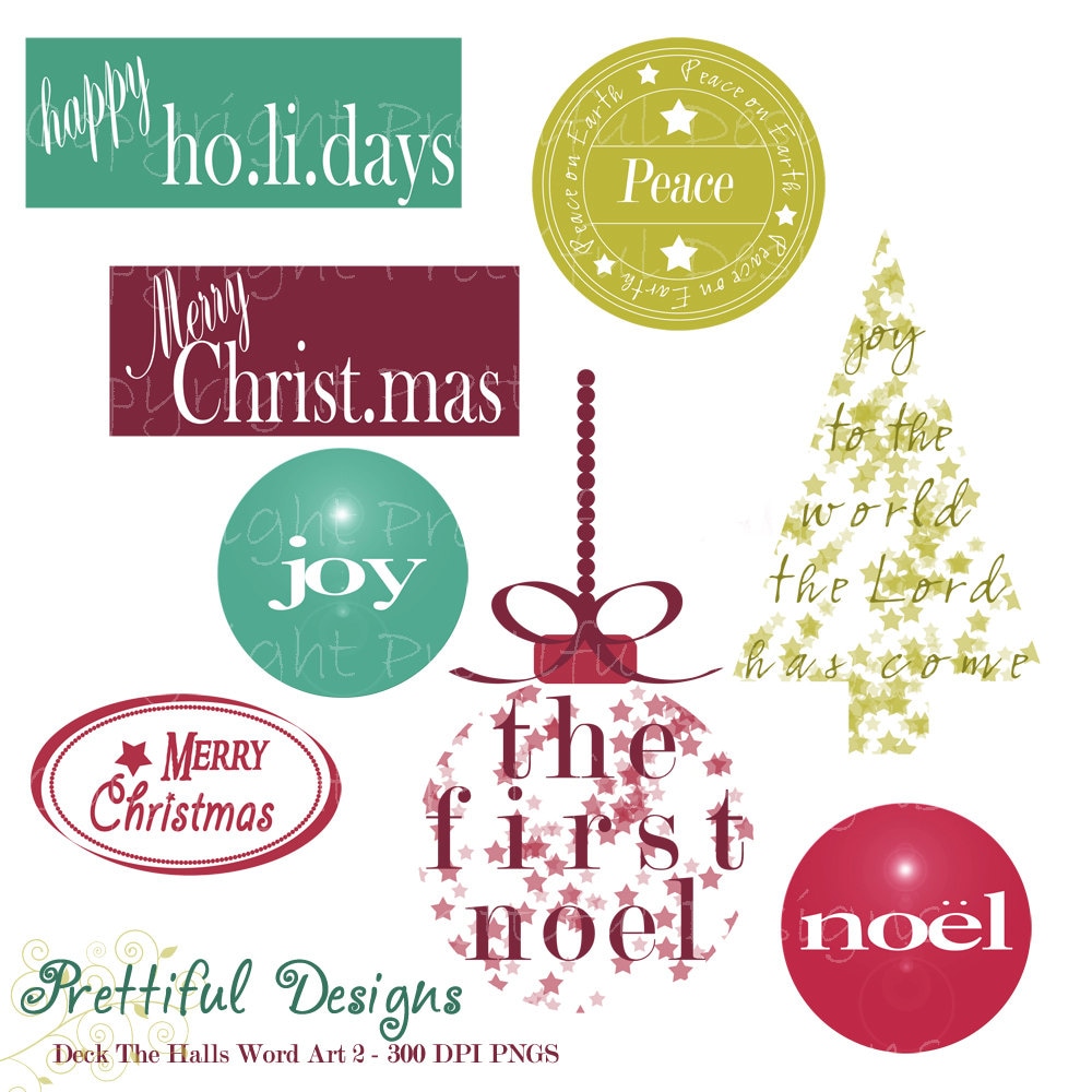 Christmas Word Art 2 Personal or Commercial Use Deck the - Etsy