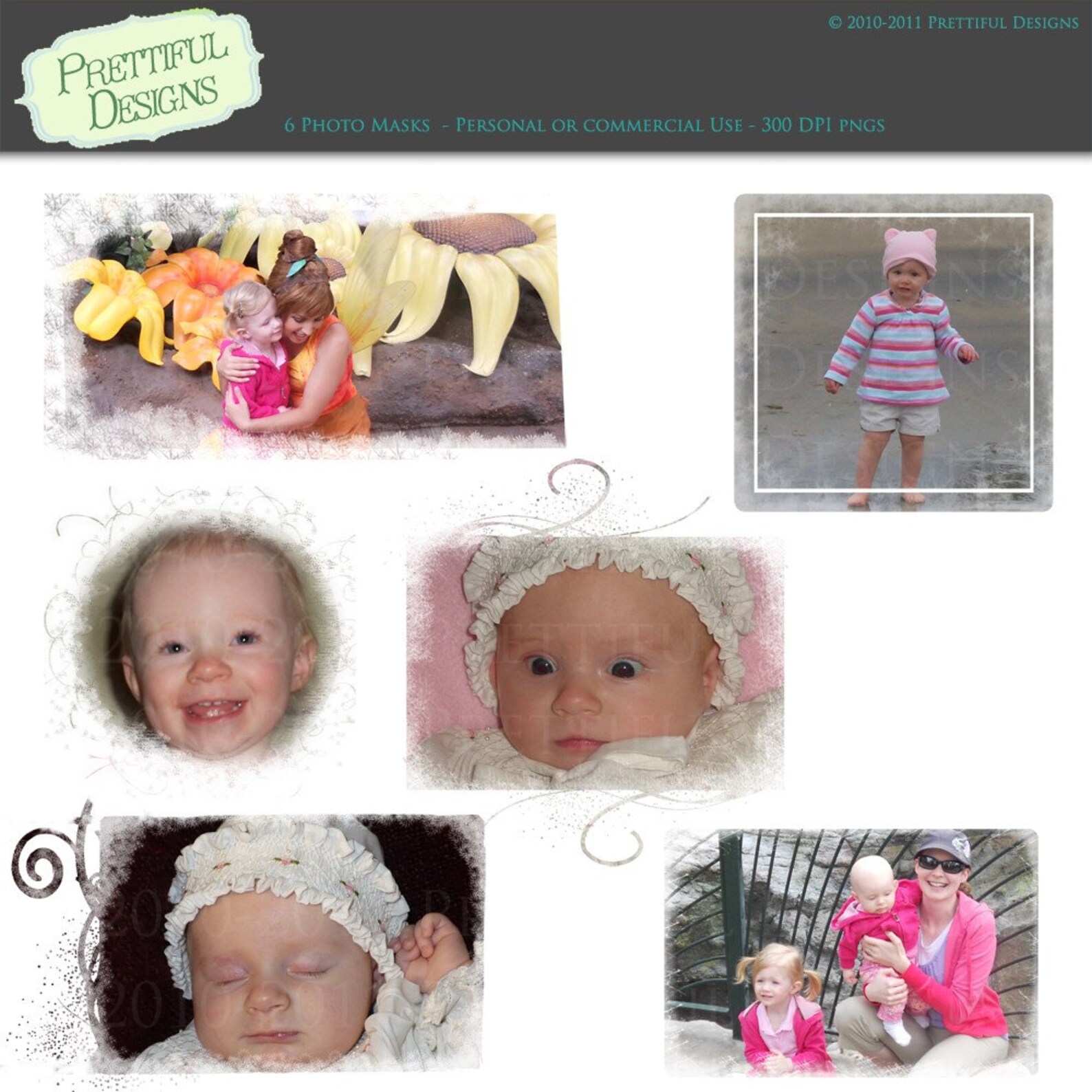 Photo Masks Set 2 for Digital Scrapbooking, Photographers, Photo Cards ...