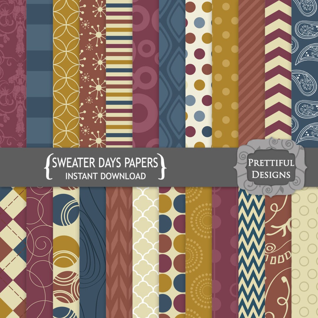 Fall Digital Paper Pack Personal and Commercial Use Sweater Days - Etsy