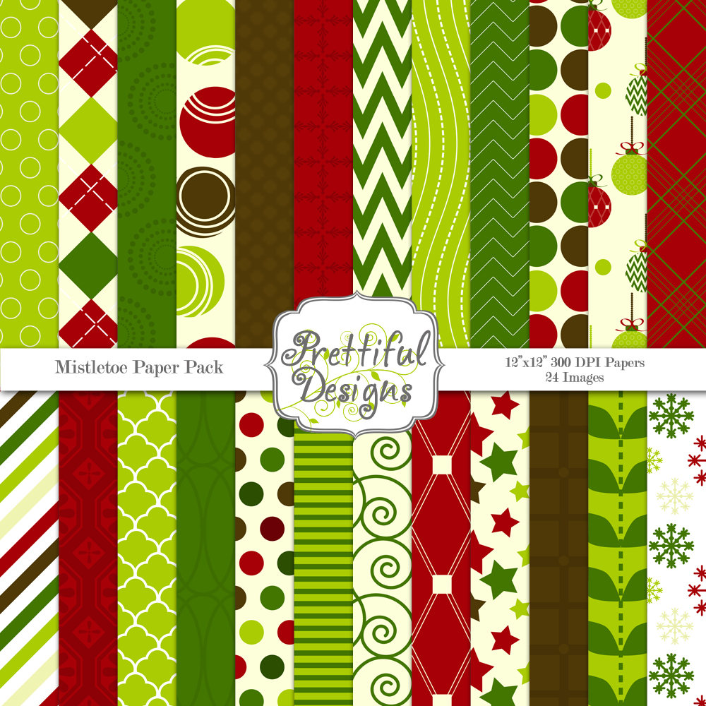 Christmas Digital Scrapbook Kit With Papers Frames and Clip - Etsy