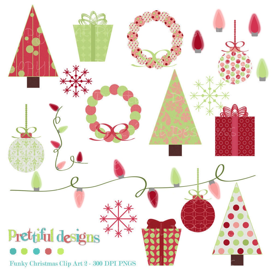 Christmas Clip Art Personal or Commercial Use Funky Christmas - Etsy