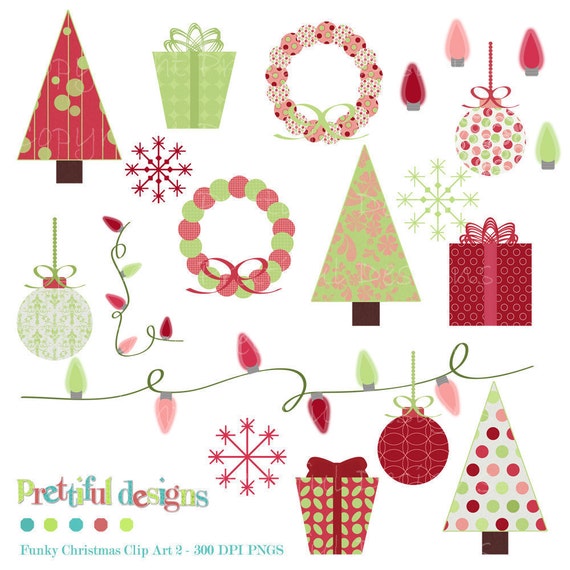 Christmas Clip Art - Personal or Commercial Use - Funky Christmas by ...