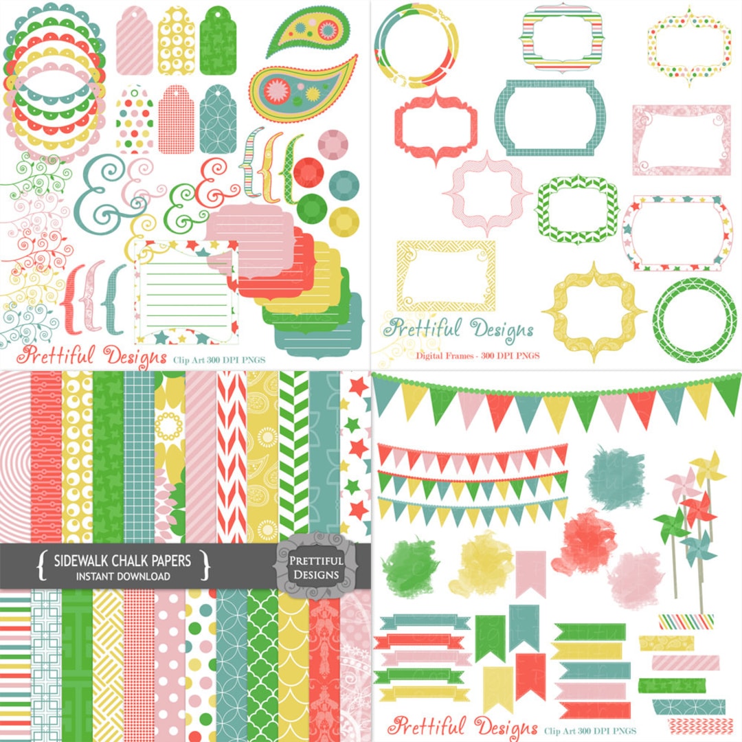 Digital Scrapbook Kit Scrapbooking Paper Digital Frame Clip Art 111 ...