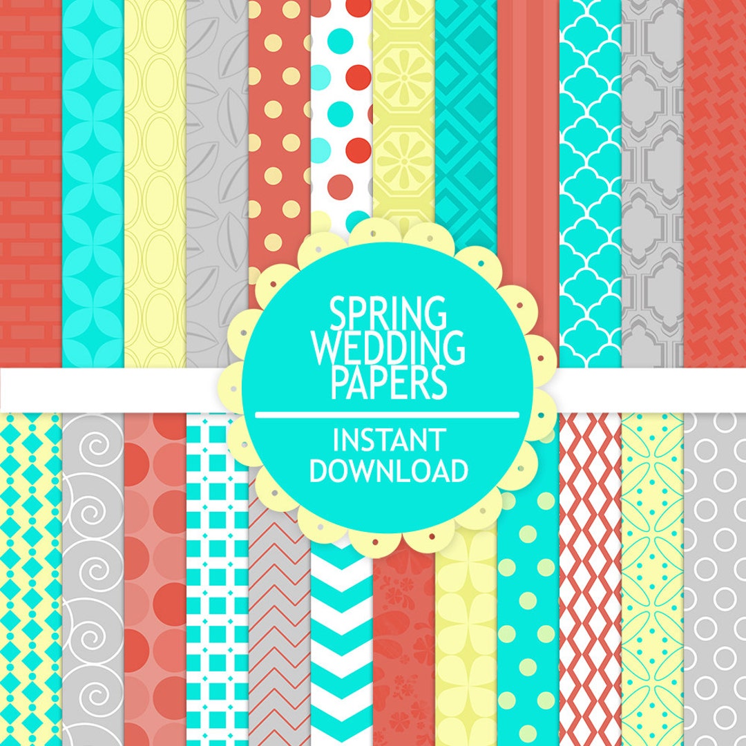 Terra Cotta and Turquoise Digital Paper Scrapbook Printable Paper - Etsy